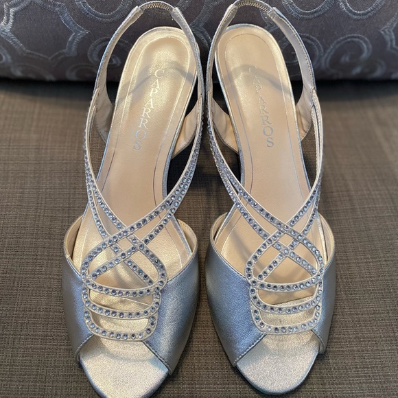 Caparros | Shoes | Caparros Silver Metallic Philomena Formal Shoes ...